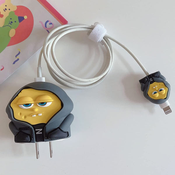 Spongebob in Hoodie Apple Charger Cover for 18-20W | Hanging Owl India